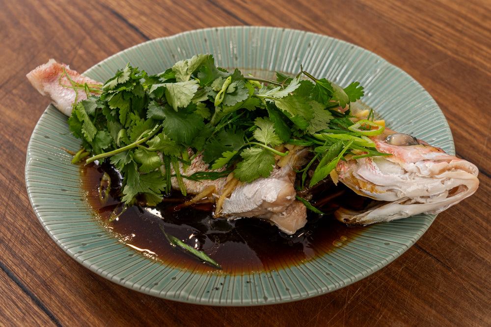 Steamed fish with ginger and spring onion – Andy Cooks