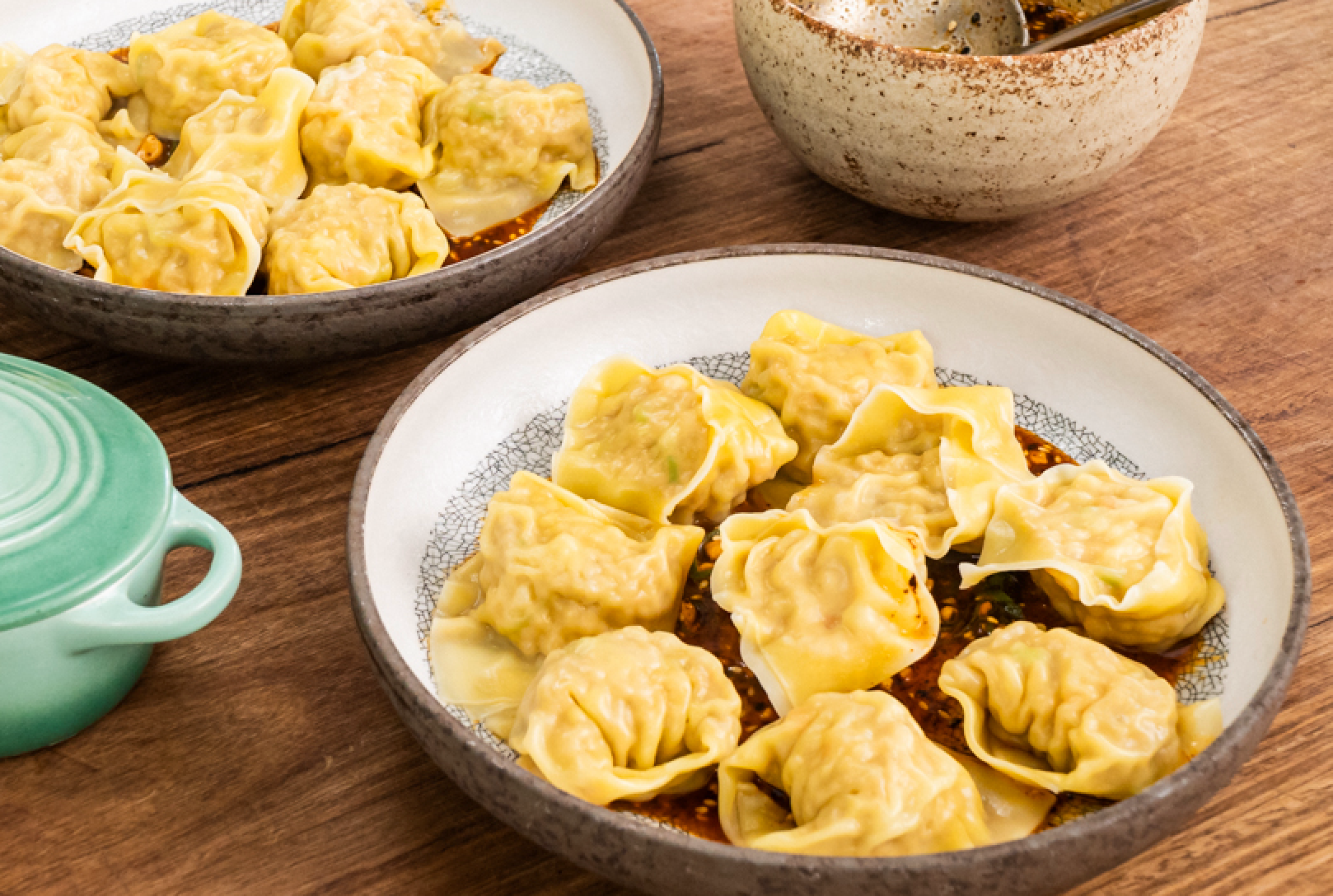 Pork and prawn wontons with chilli peanut sauce – Andy Cooks