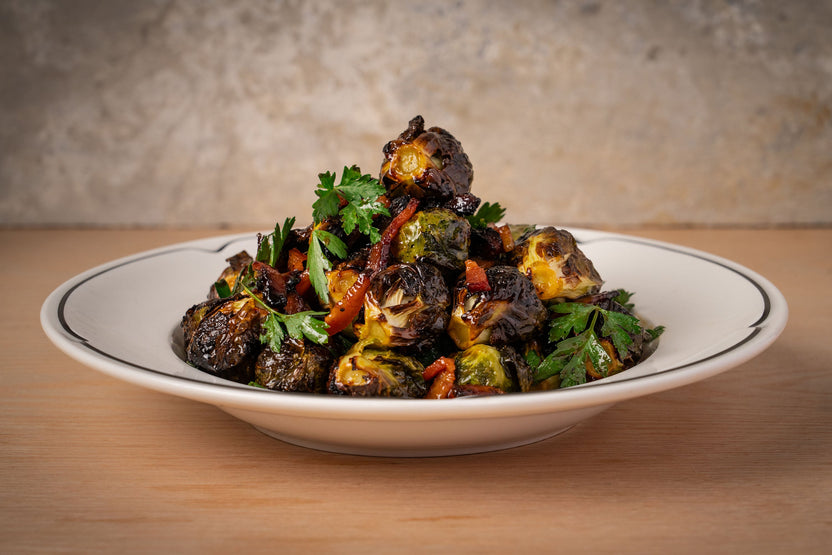 Crispy Maple Brussel Sprouts with Bacon – Andy Cooks